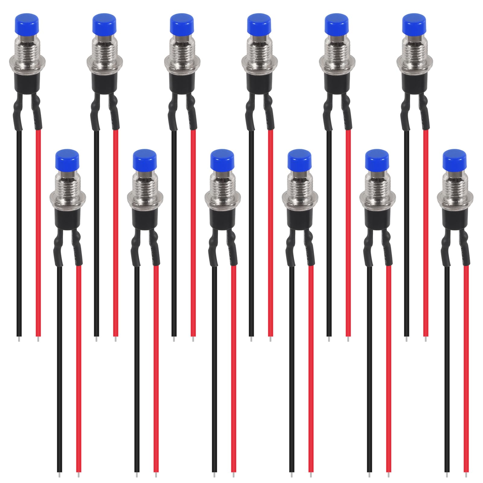 Snapklik.com : AOICRIE 12pcs Momentary Push Button Switch 7mm 1A 250VAC ...