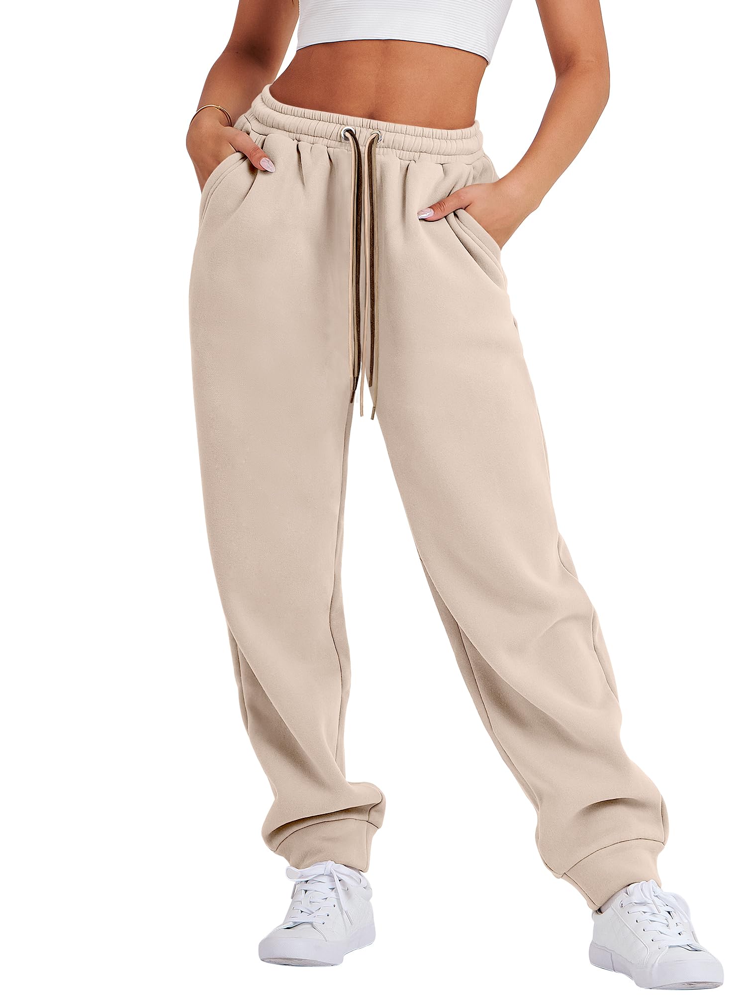 ANRABESS Women Sweatpants Baggy High Waist Fleece Athletic Jogger Pant ...