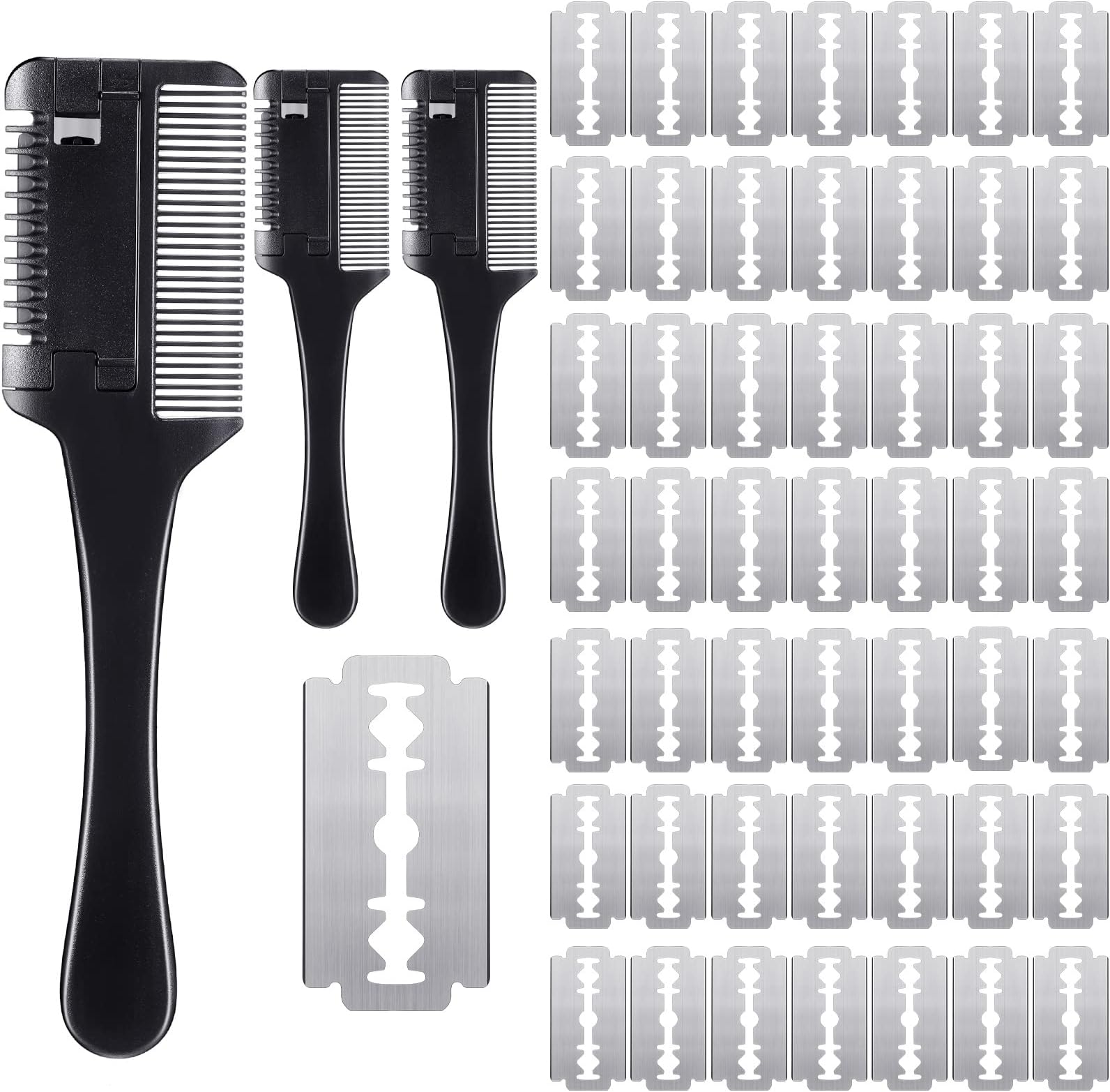 Amazon.com: 3 Pcs Pet Grooming Razor Comb with 50 Replacement Blades ...