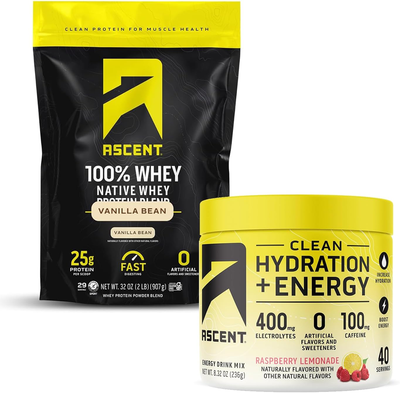 Amazon.com: Ascent 100% Whey Protein Powder, Vanilla Bean 2 lb ...