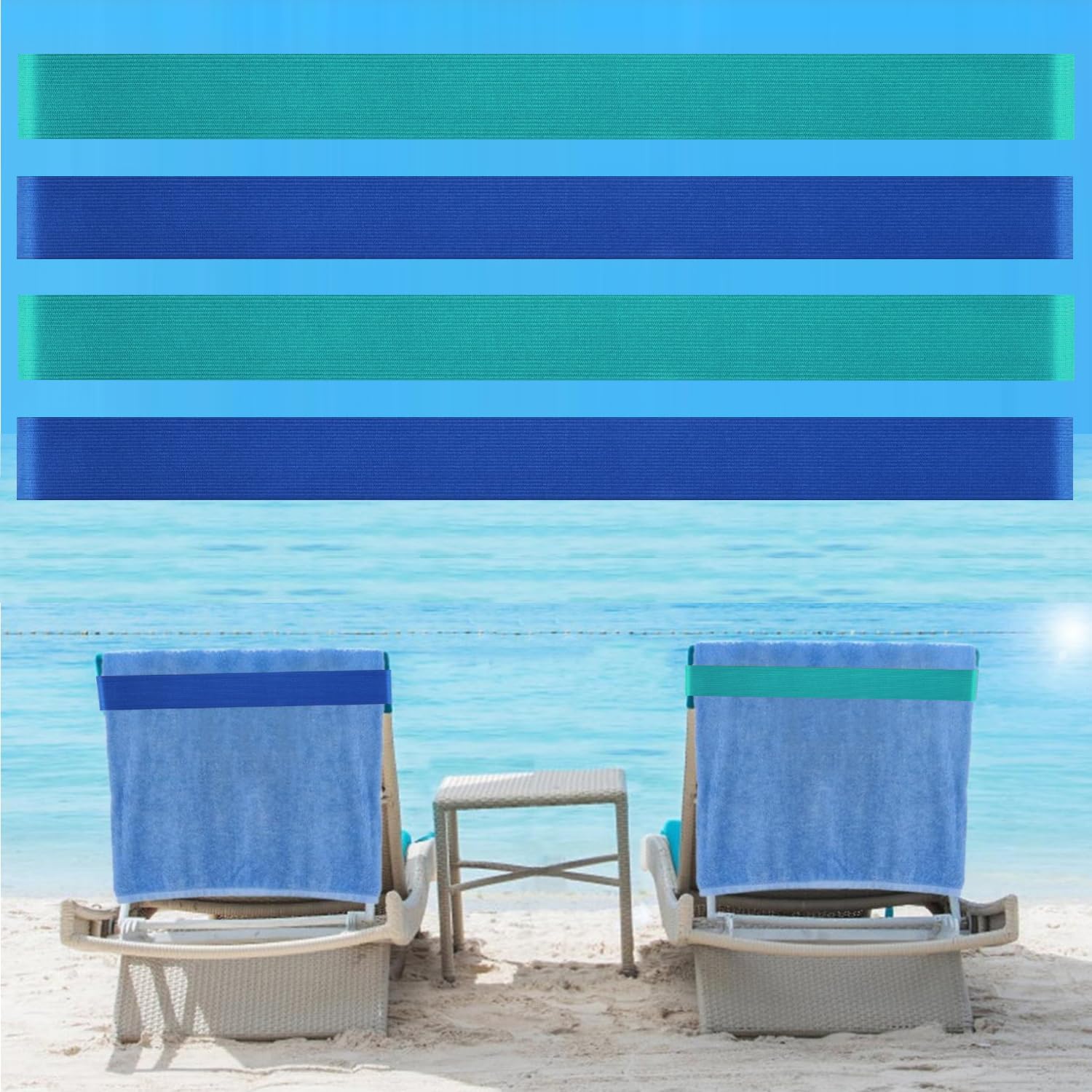 Amazon.com: Towel Bands (4-Pack), Beach Towel Clips for Beach Chairs ...
