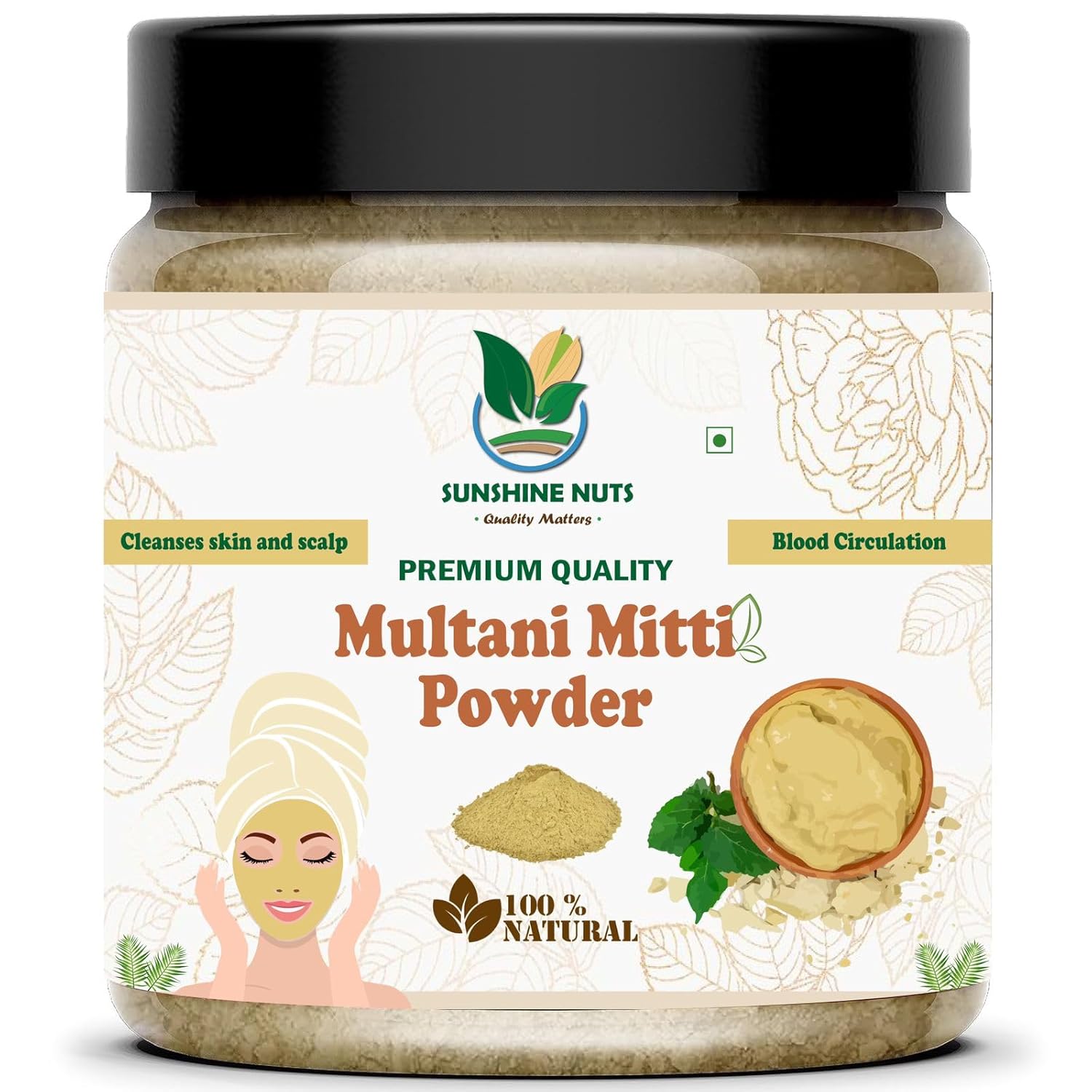 Sunshine Nuts 100% Pure Natural Multani Mitti Powder Skin Face Clays ...