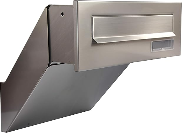 Wall pass-through letterbox, 100 % stainless steel V2A, recessed ...