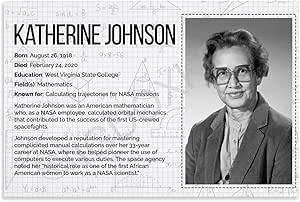 Amazon.com: Female Mathematician Katherine Johnson Famous Quote Poster ...