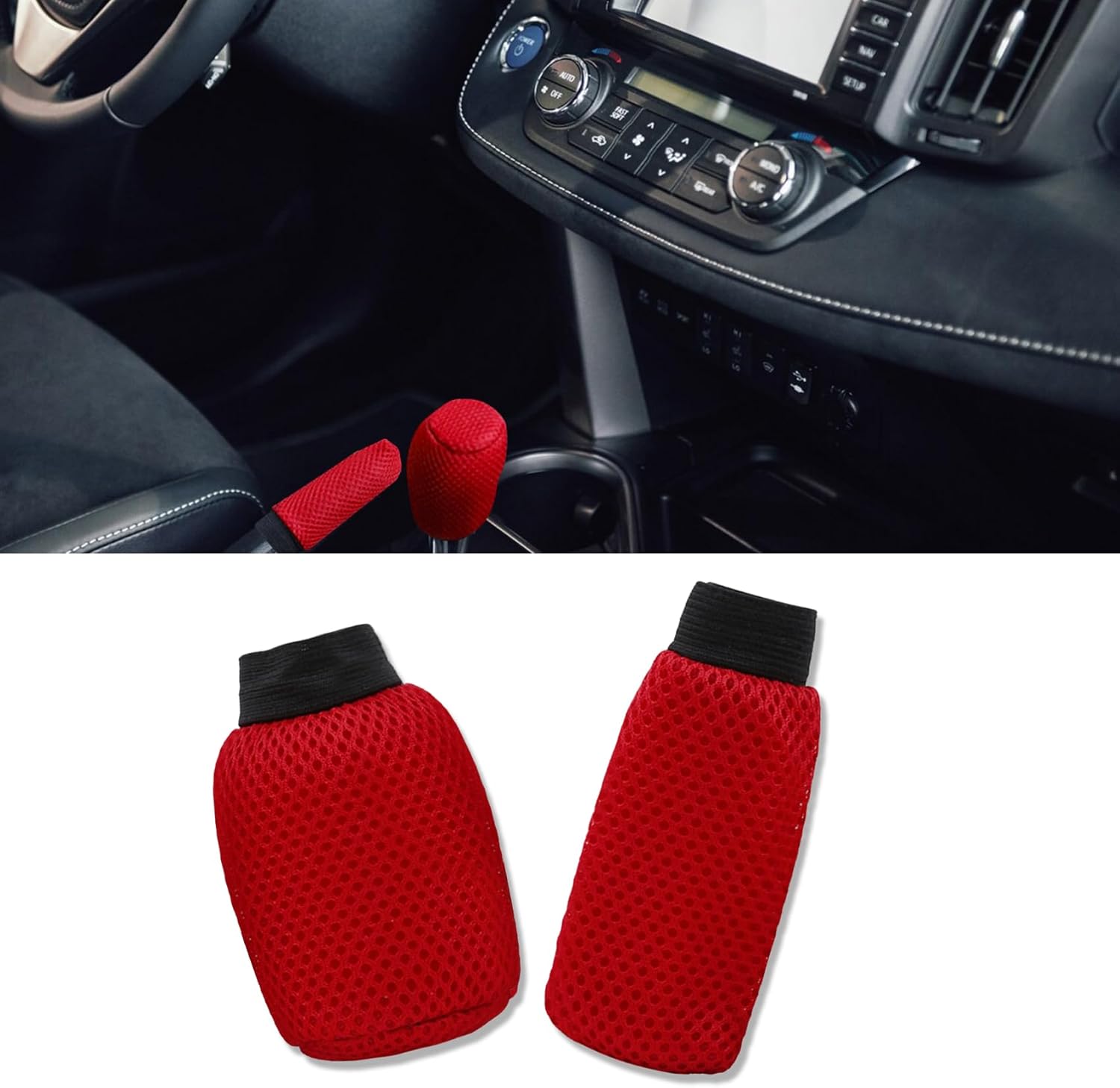 Amazon.com: CHRYMUM Car Gear Shift Cover Set, Handbrake Cover Gear ...