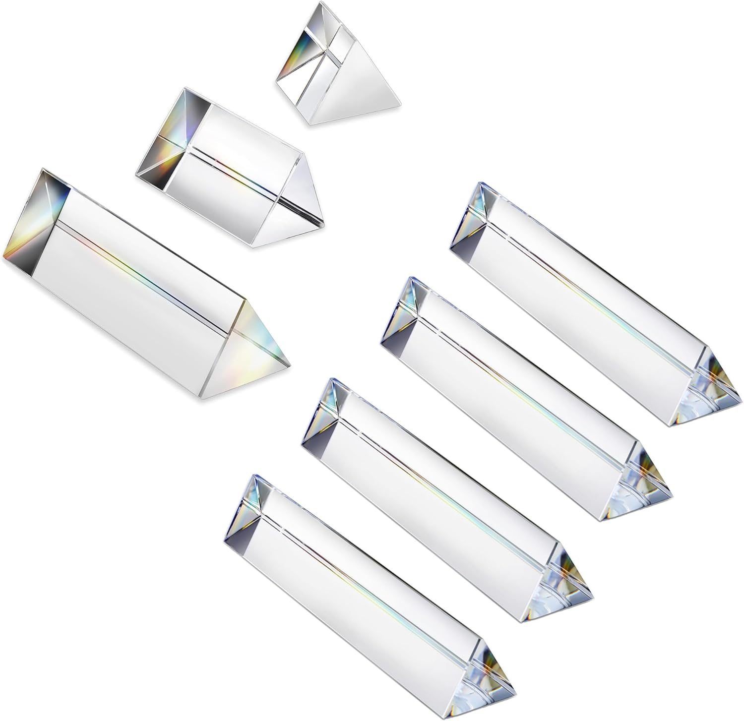 Amazon.com: 7pc Crystal Triangular Prism Optical Prisms : Toys & Games