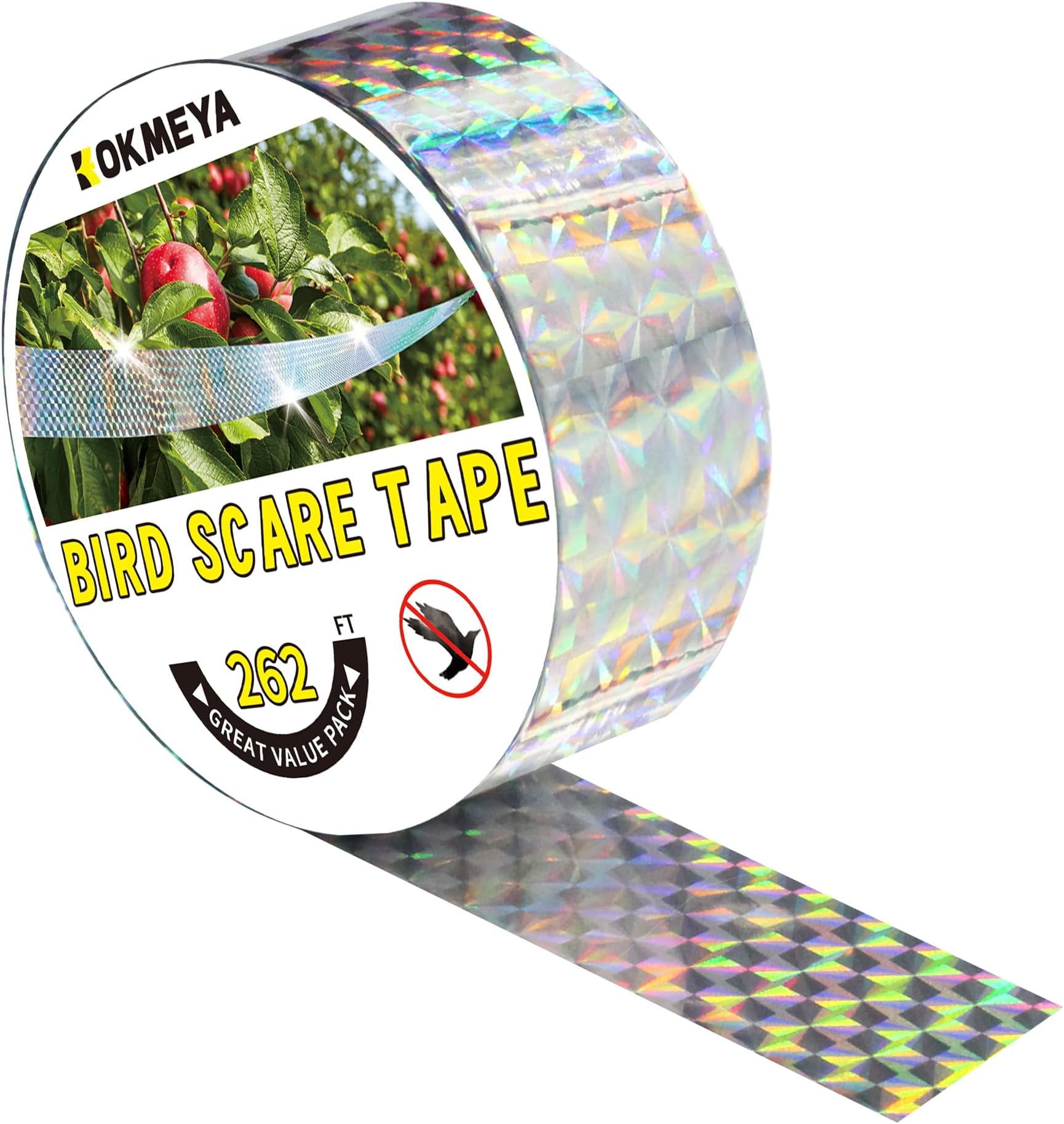 Amazon.com : KOKMEYA Bird Scare Tapes 262FT*1 Reflective Flash Tape for ...