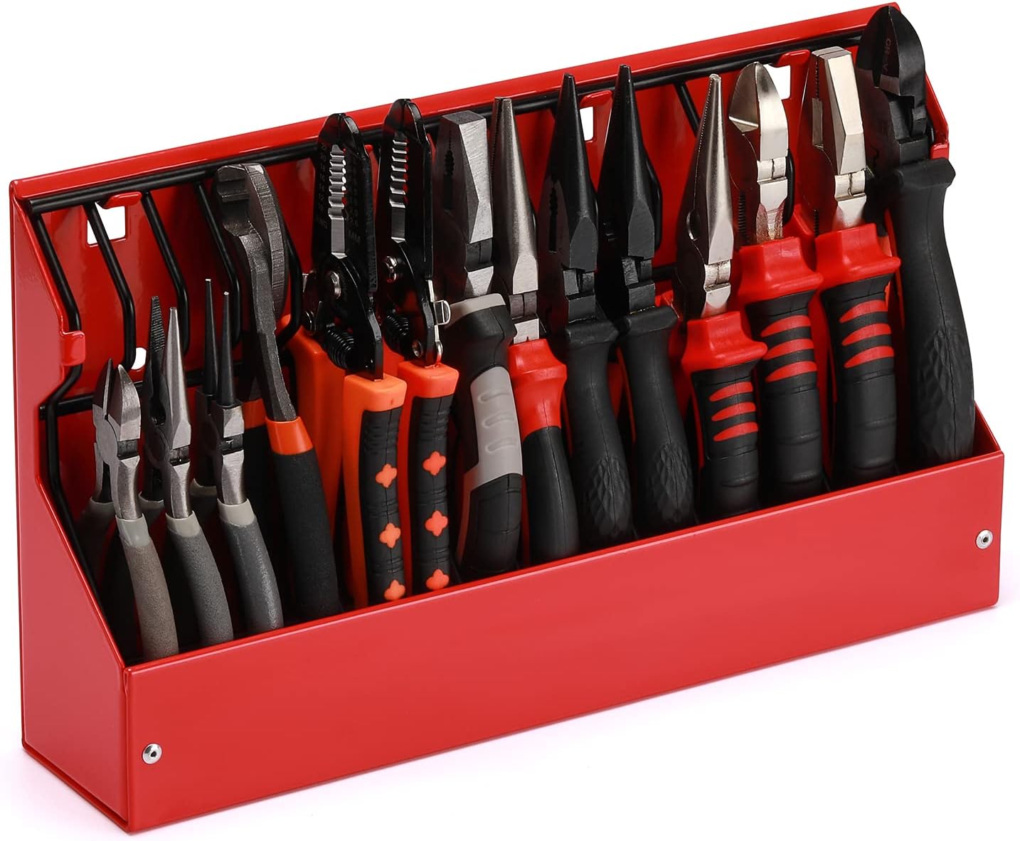CASOMAN Plier Organizer Rack, Pliers Cutters Organizer, Black/Red, 14 ...