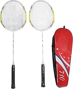 Amazon.com : Badminton Rackets Set, High Tension String Aluminum Alloy ...