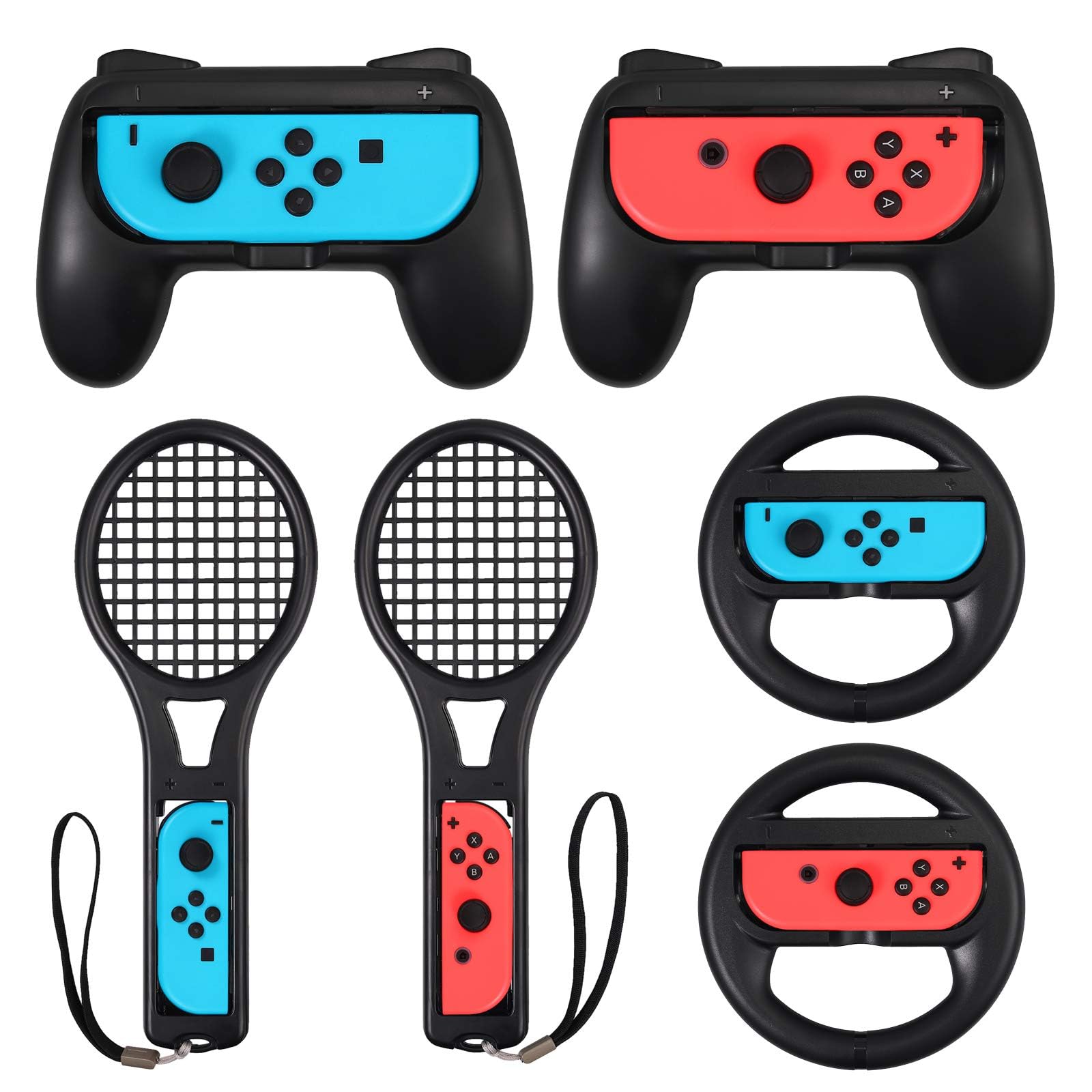 Snapklik.com : 3 In 1 Joy-Con Accessories Bundle For Nintendo Switch Tennis Racket For Mario ...