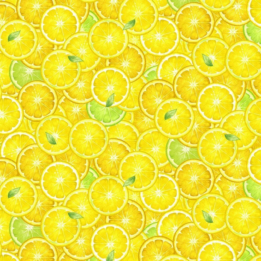 Amazon.com: Lemon Fabric, by The Yard, Packed Lemon Slices, Timeless ...