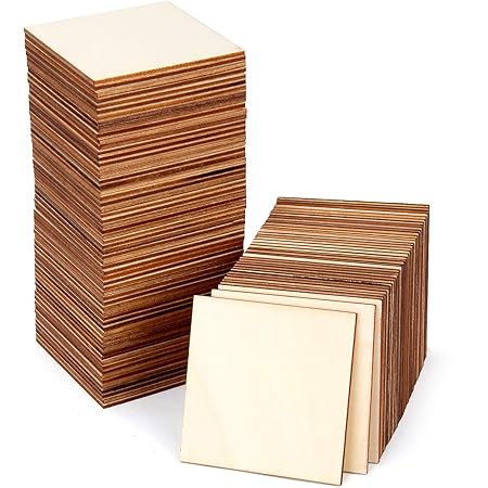Amazon.com: 60 Pieces 2x2 Wood Squares for DIY Crafts, Unfinished ...