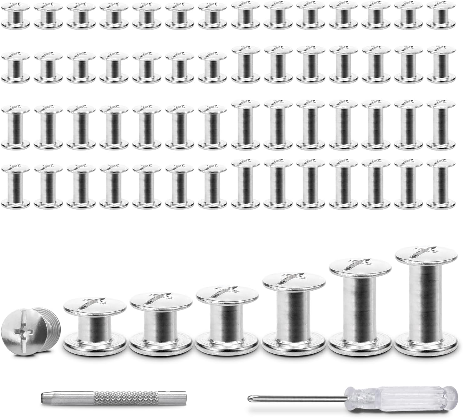 Amazon.com: 120 Sets Chicago Screws for Leather, Metal Repair Rivets ...