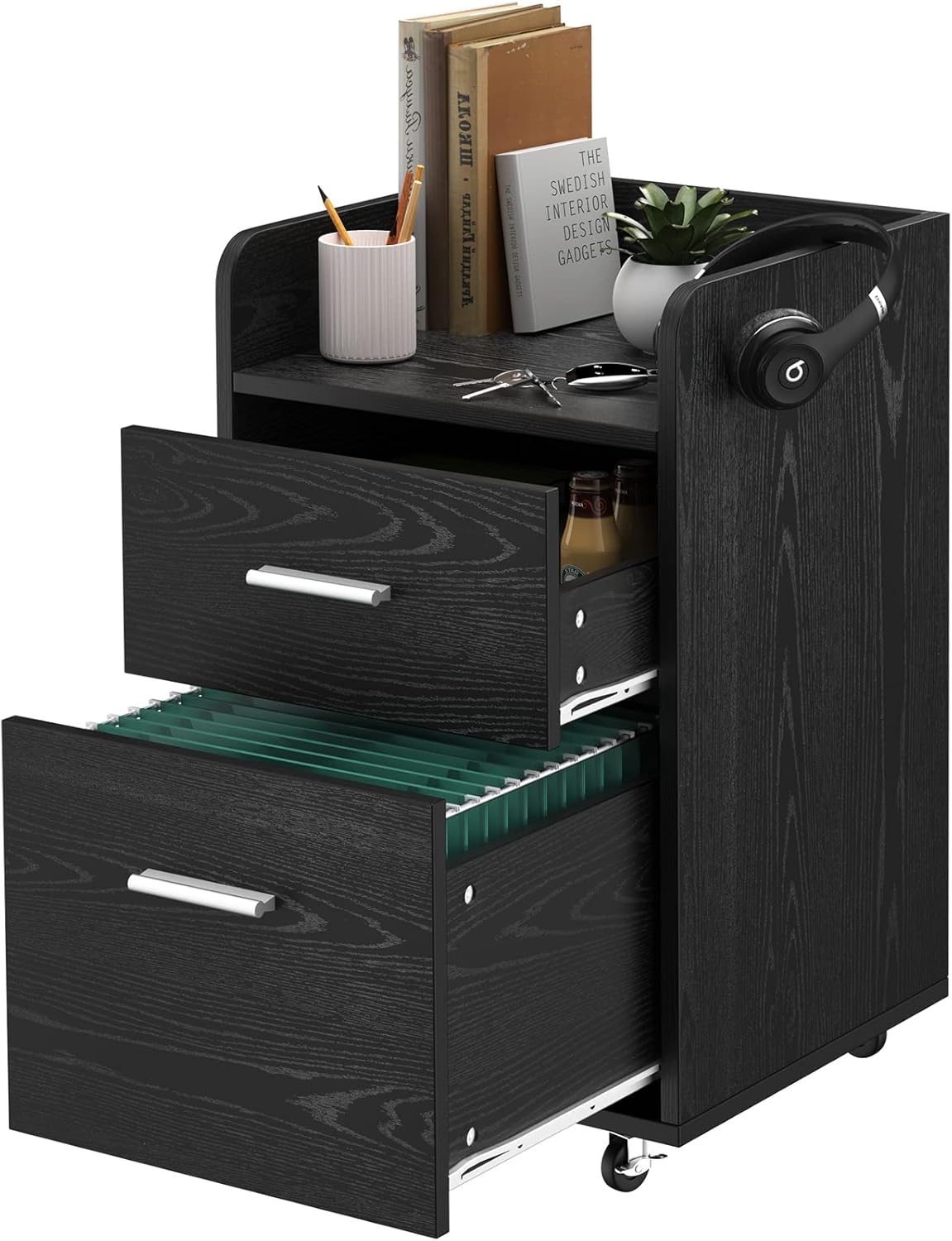 YITAHOME Rolling Filing Cabinet 2 Drawer, File Cabinet on Wheels ...