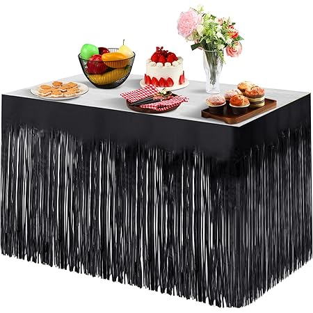 Amazon.com: 6Pack 29x108 Inch Metallic Foil Fringe Table Skirt for ...