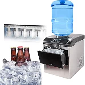 Amazon.com: Máquina de hielo comercial 2 en 1 con dispensador de agua, máquina de fabricación de ...