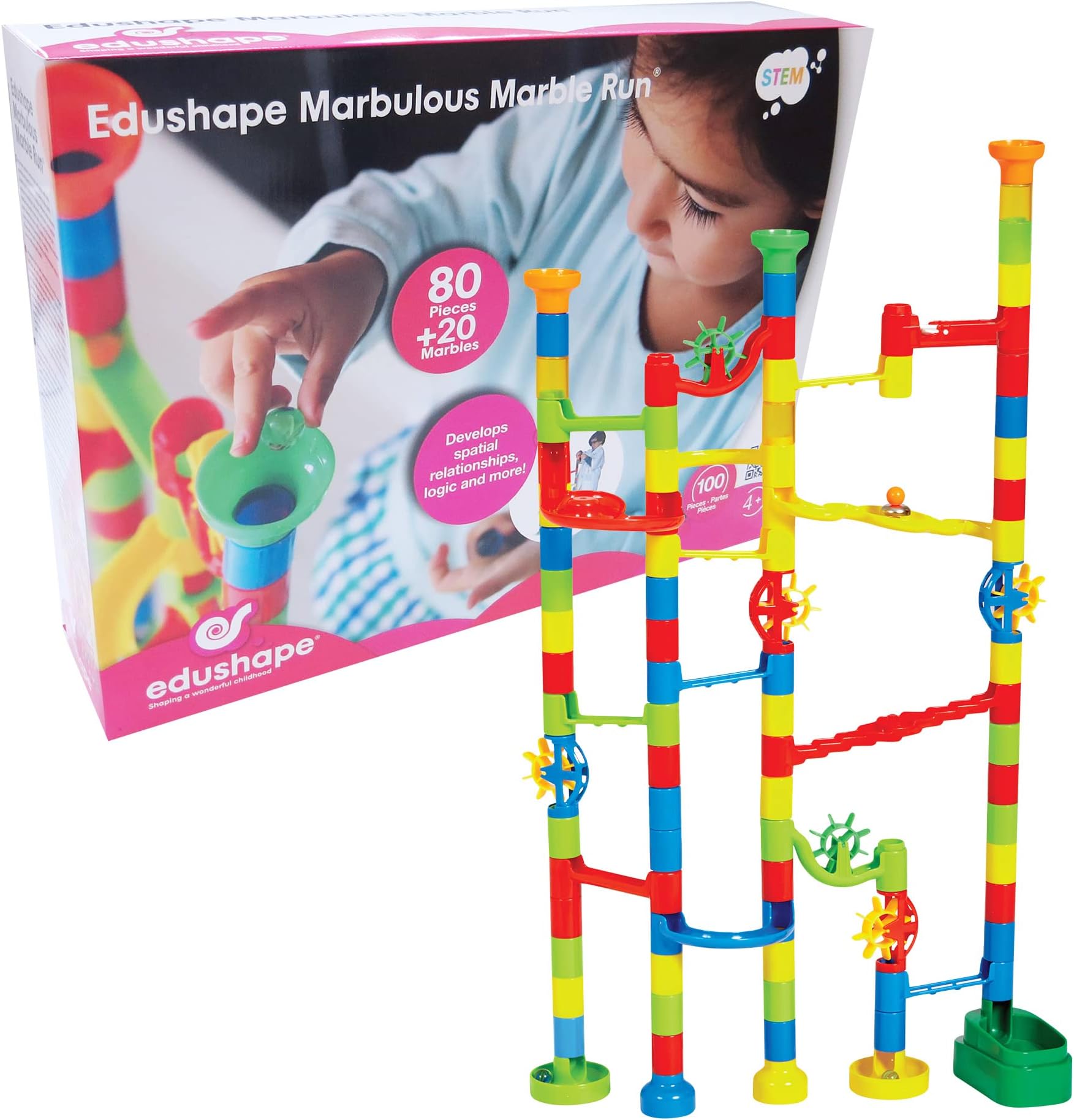 Amazon.com : Edushape Rollipop Starter Marble Run STEM Baby Toy ...