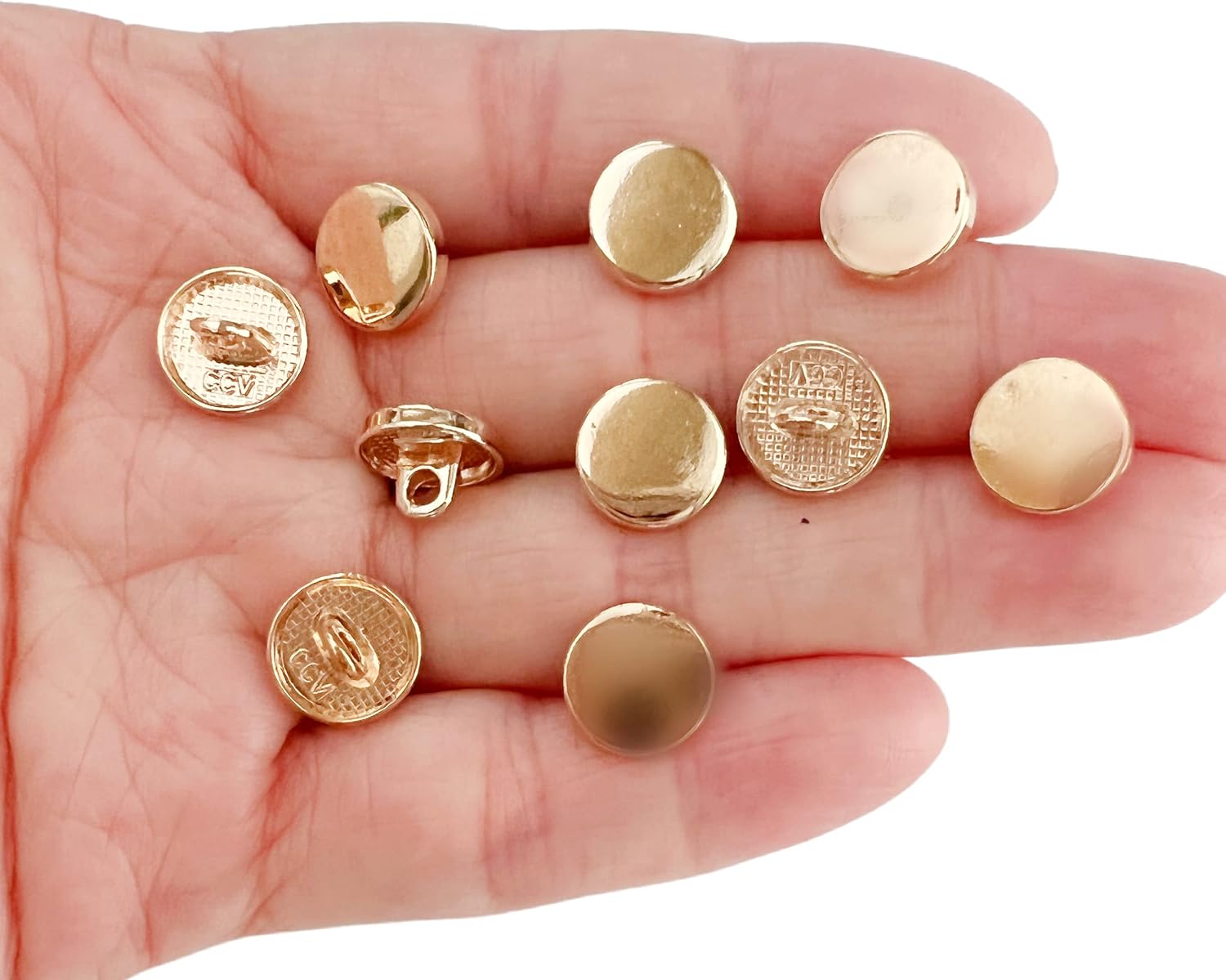 Amazon.com: PEPPERLONELY 10PC 10mm Simple Metal Round Buttons with ...