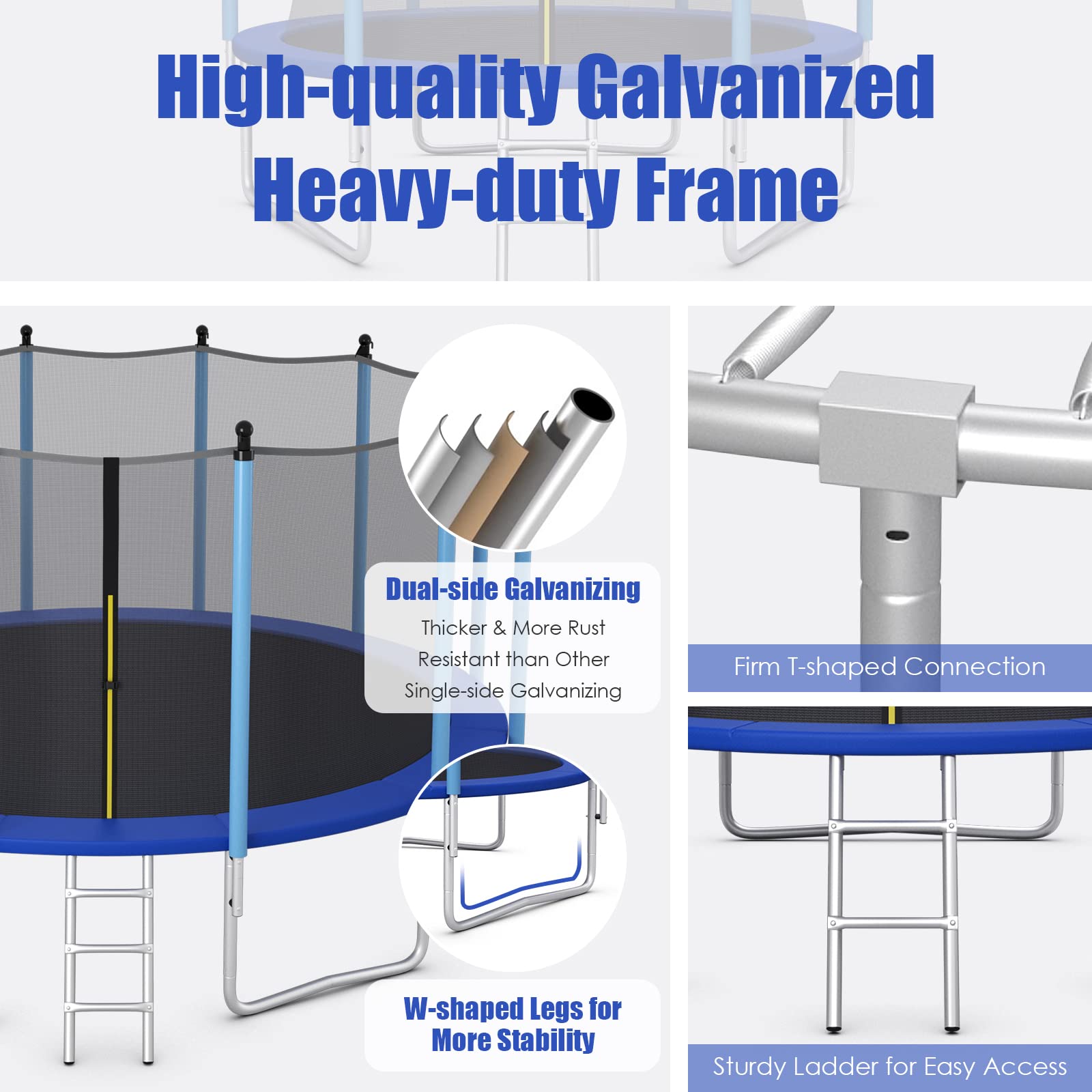 Trampoline Outdoor GYMAX Trampoline For Toddlers, 8FT X 14FT ...