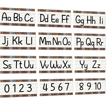 Amazon.com : 12 Pieces Alphabet Bulletin Board Strips Set Alphabet Line ...