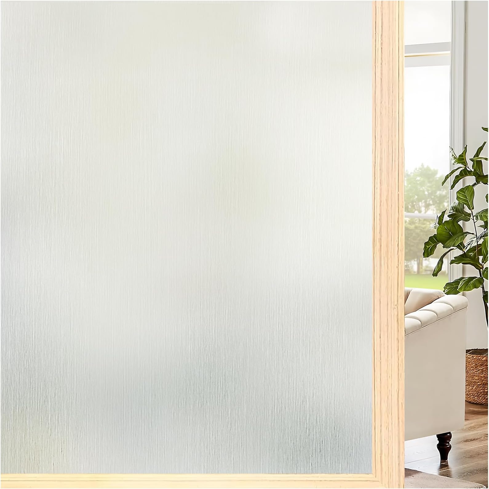 Amazon.com: rabbitgoo Window Privacy Film, Non-Adhesive Frosted Glass ...