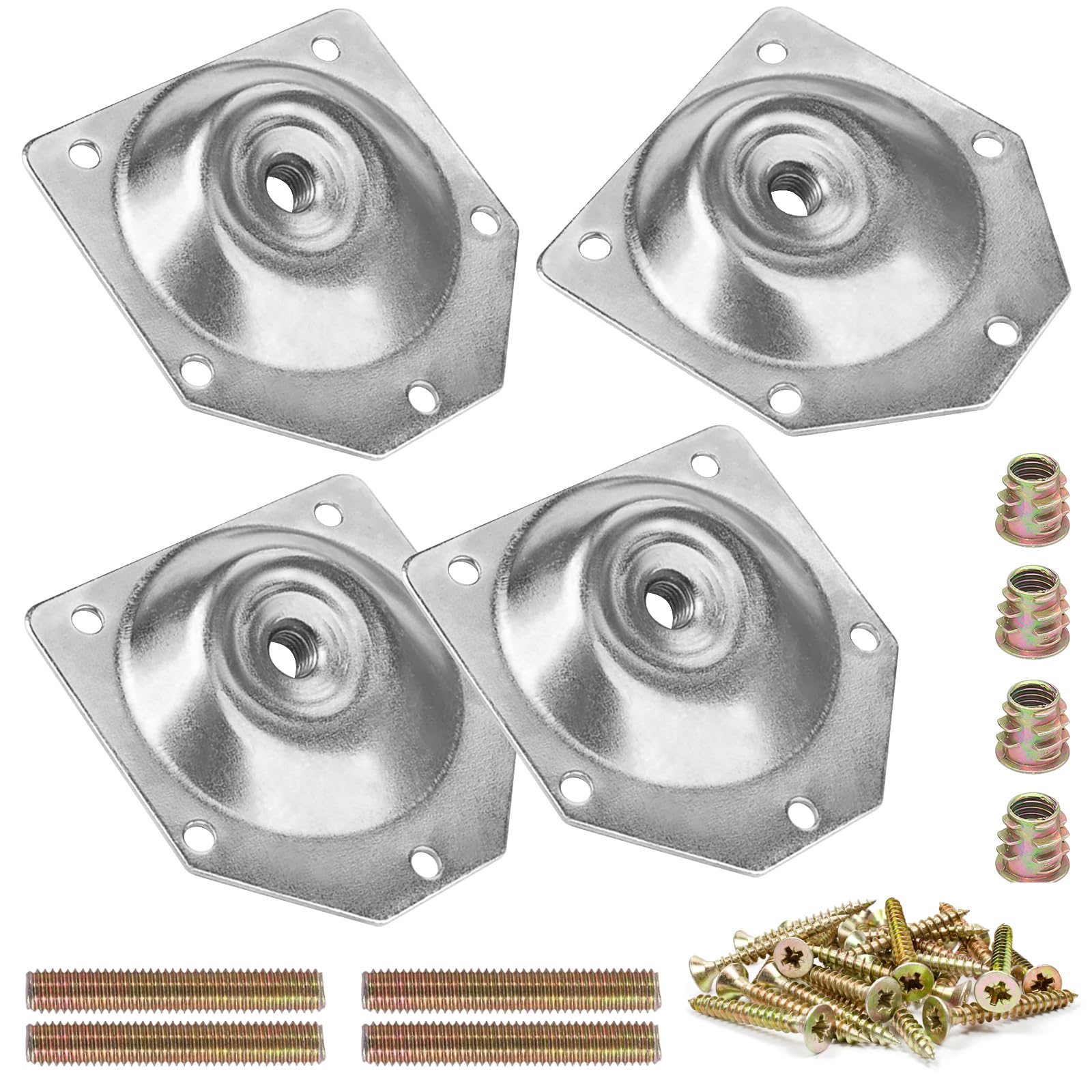 Amazon.com: 4 Pack Leg Mounting Plates, Furniture Leg Attachment Plates ...