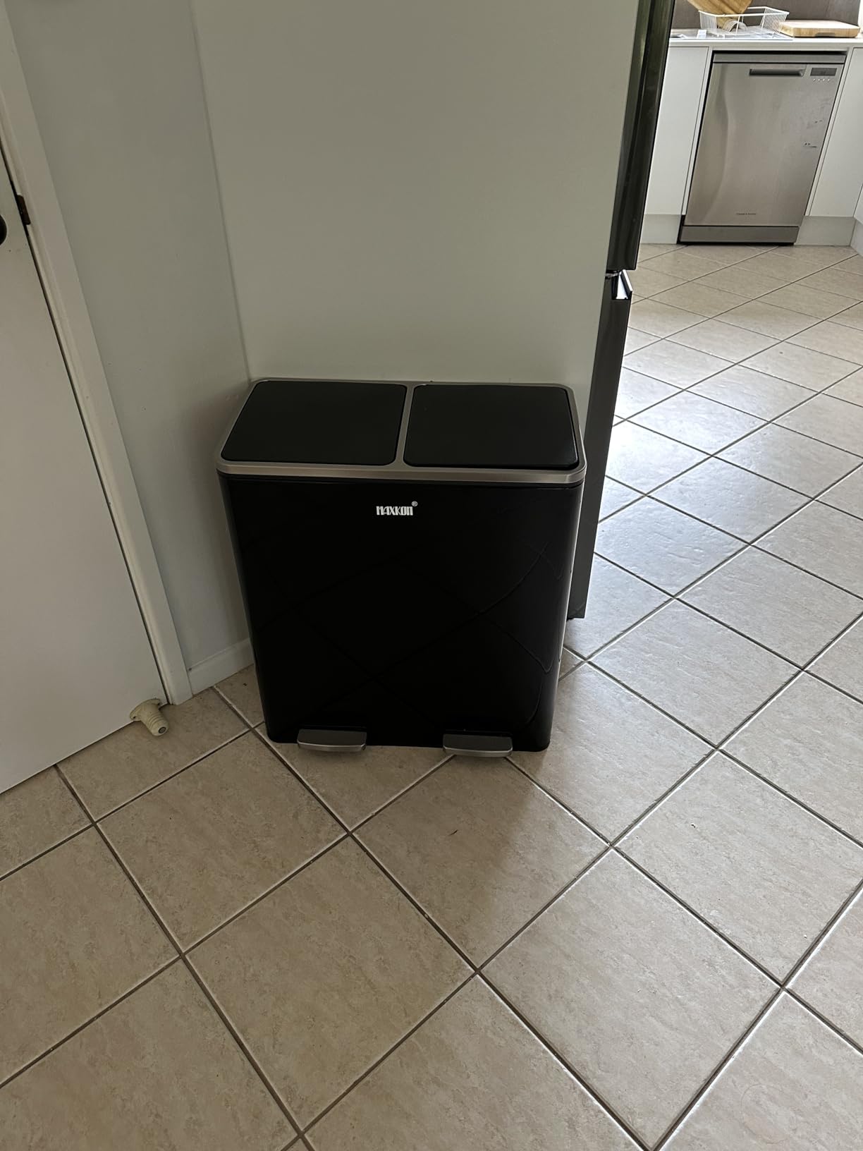 Maxkon 40L Dual Rubbish Bin Foot Pedal Garbage Bin Stainless Steel ...