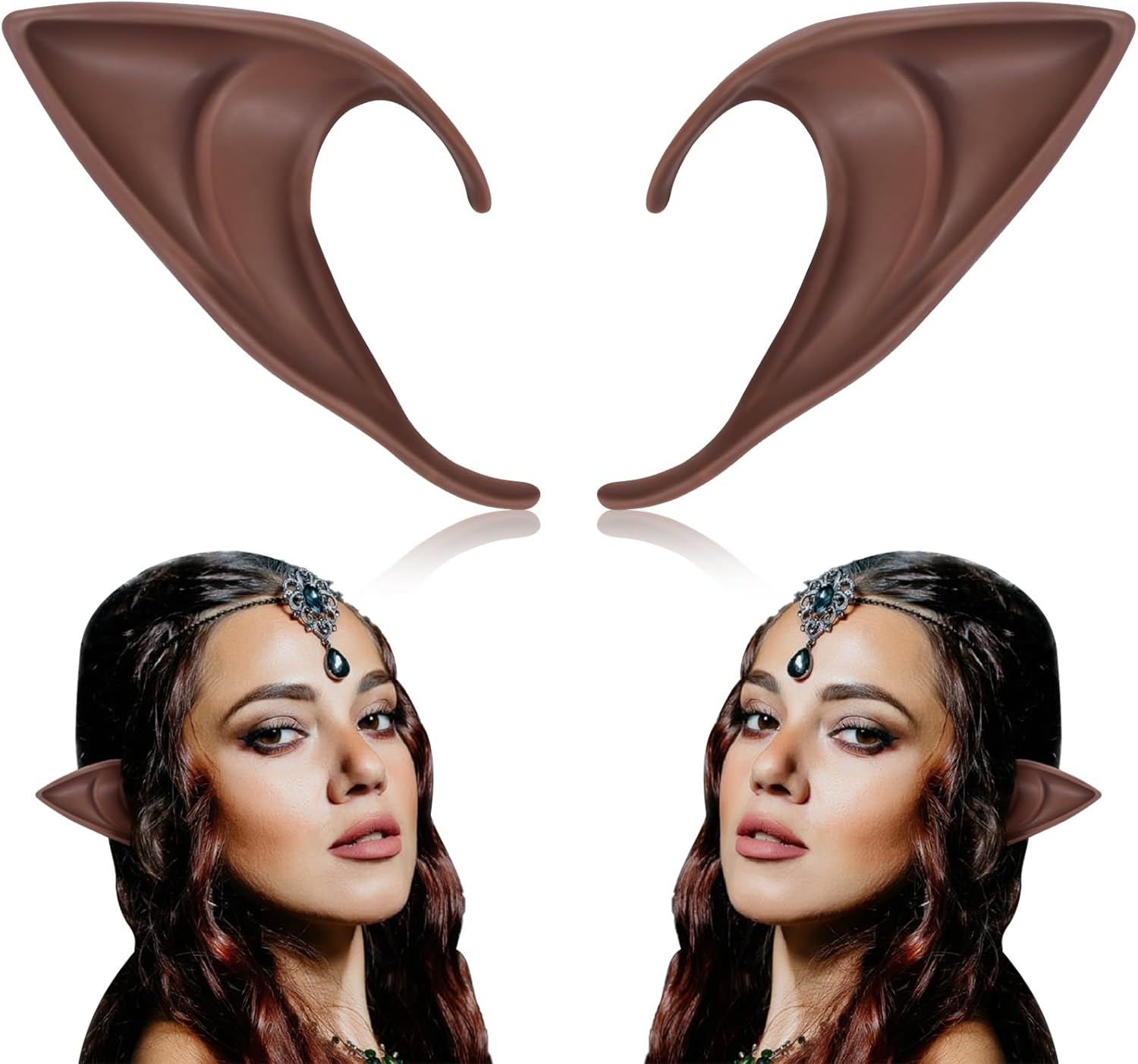 Amazon.com: LQYoyz Brown Elf Ears, Cosplay Black Fairy Tan Ears for ...