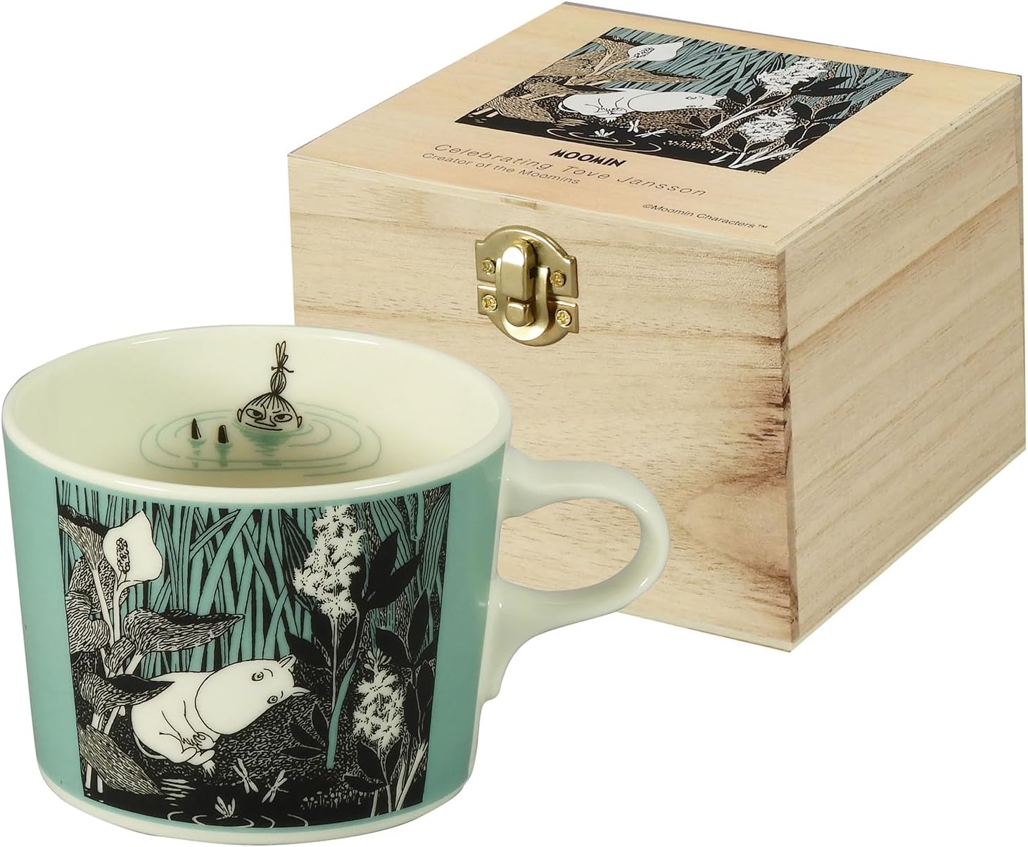 Amazon.co.jp: MOOMIN (ムーミン) マグカップ 約260ml 木箱入 セレブレーション トーベ ヤンソン グリーン 日本製 MM8001-11H : ホーム＆キッチン