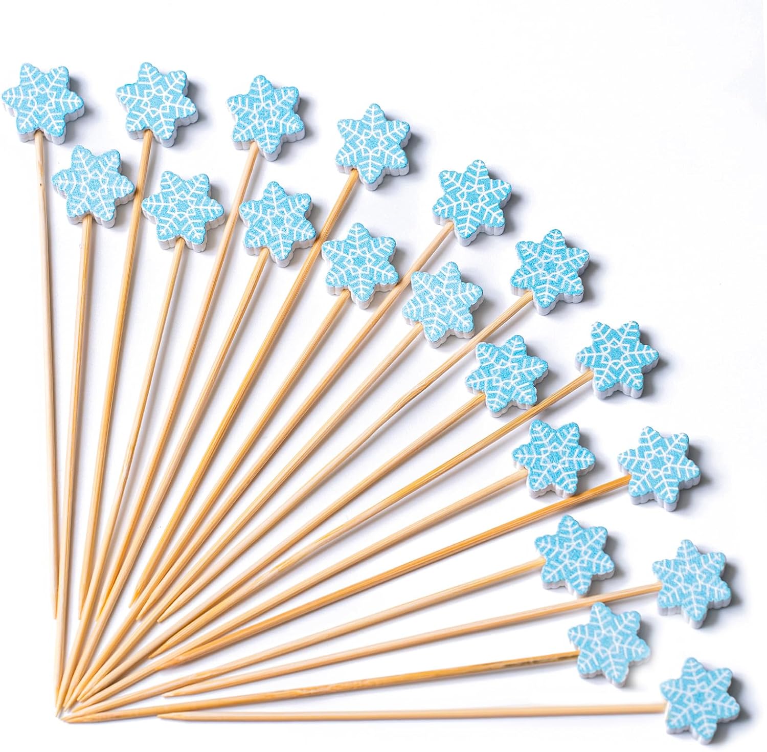 Amazon.com | PuTwo Christmas Snowflake Cocktail Picks 4.7 Inch 100pcs ...