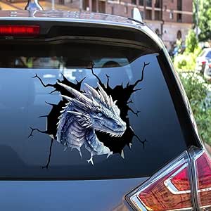 Amazon.com: Dragon Car Decals, Mythical Ice Dragon Car Sticker Pack of ...