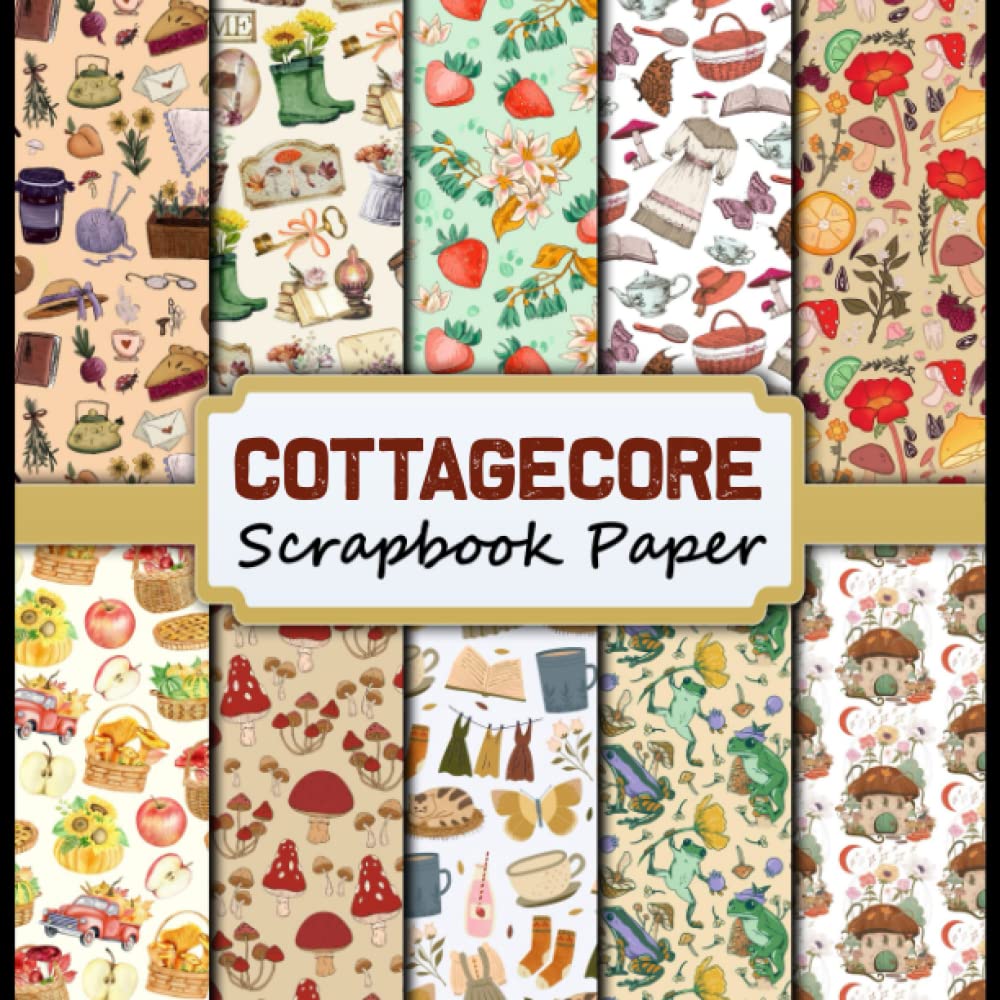 Cottagecore Scrapbook Paper: 20 Double Sided Sheets 8.5 x 8.5 for ...