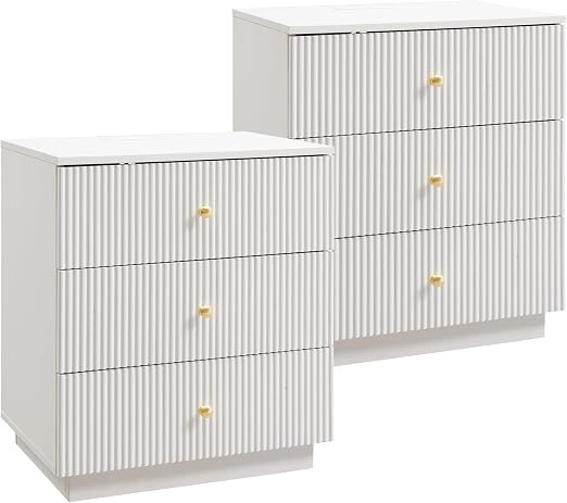 Amazon.com: 25.98" Tall Modern Nightstand Set of 2, 21.65" Wide Wood ...