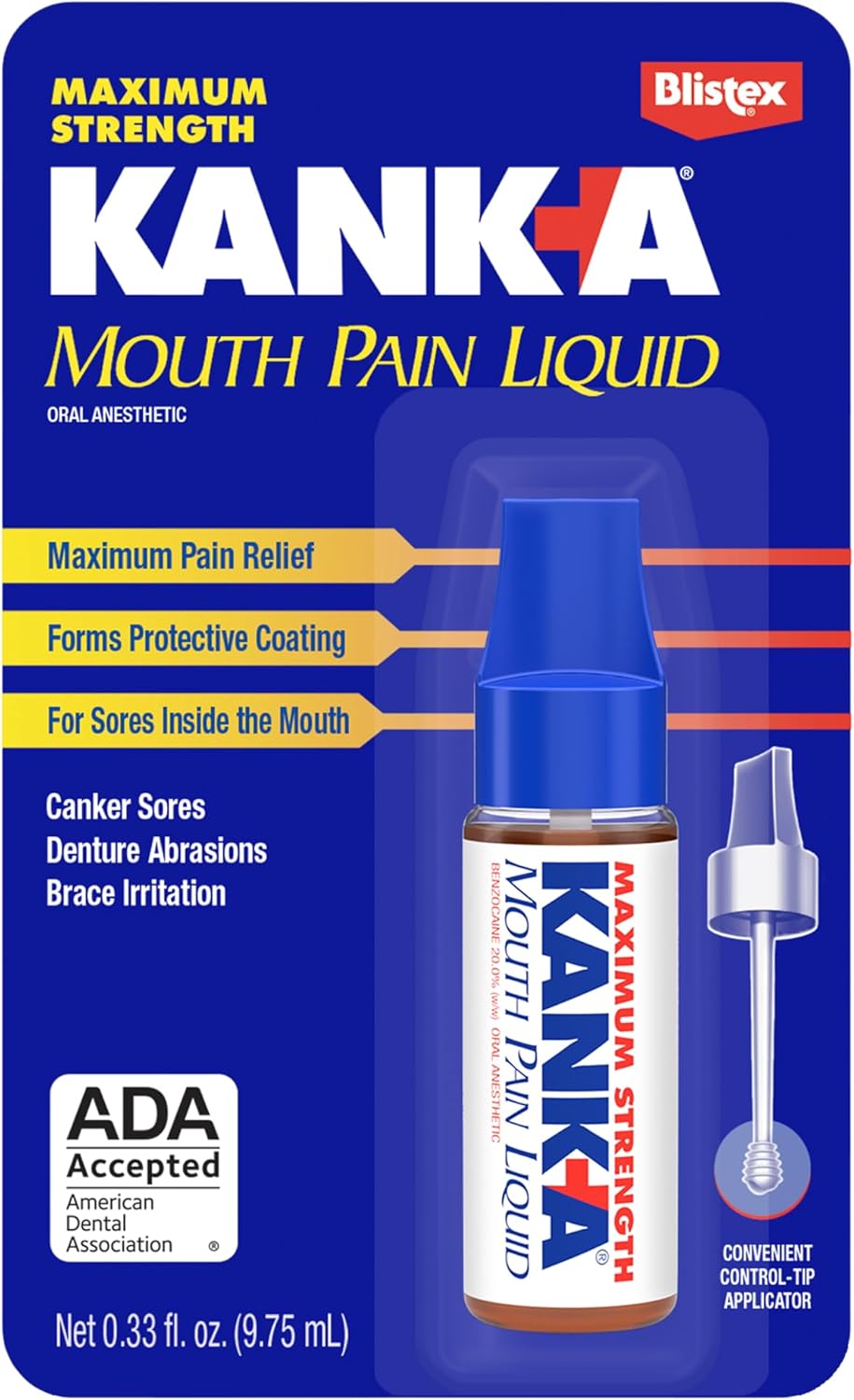Amazon.com: Kank-A Mouth Pain Liquid, Maximum Strength, 0.33 Fl Oz ...