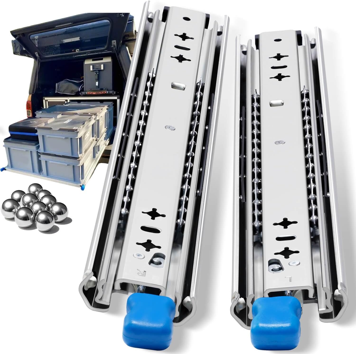 CXHIIA Heavy Duty Locking Drawer Slides 264 lb Load Capacity Full ...