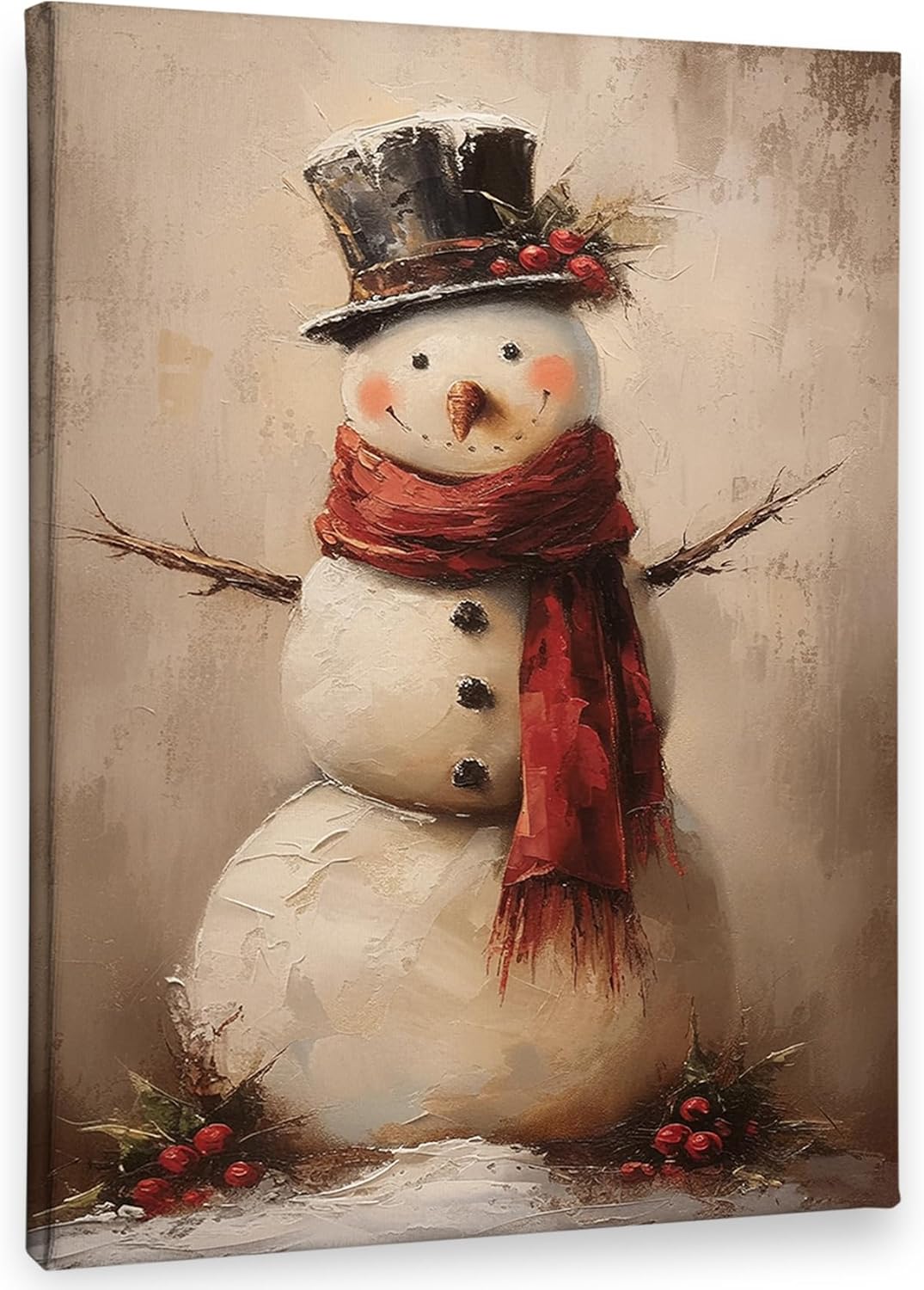 Amazon.com: PHAMTE Vintage Winter Snowman Christmas Wall Art Decor ...