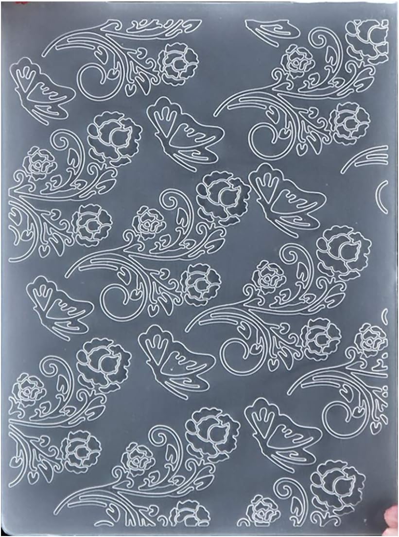 Amazon.com: Kwan Crafts Flowers Butterfly Plastic Embossing Folders for ...