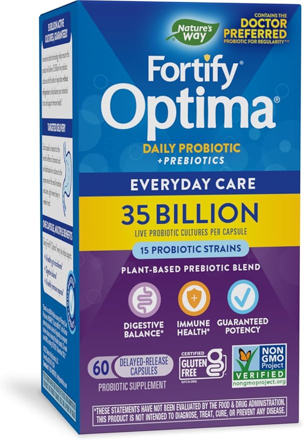 Amazon.com: Nature’s Way Fortify Optima Daily Probiotic, 35 Billion, 15 ...