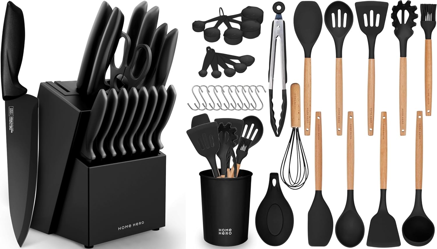 Amazon.com: Home Hero 16 Pcs Knife Set + 33 Utensils Set: Home & Kitchen