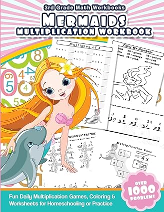 3rd Grade Math Workbooks Mermaids Multiplication Workbook: Fun Daily ...