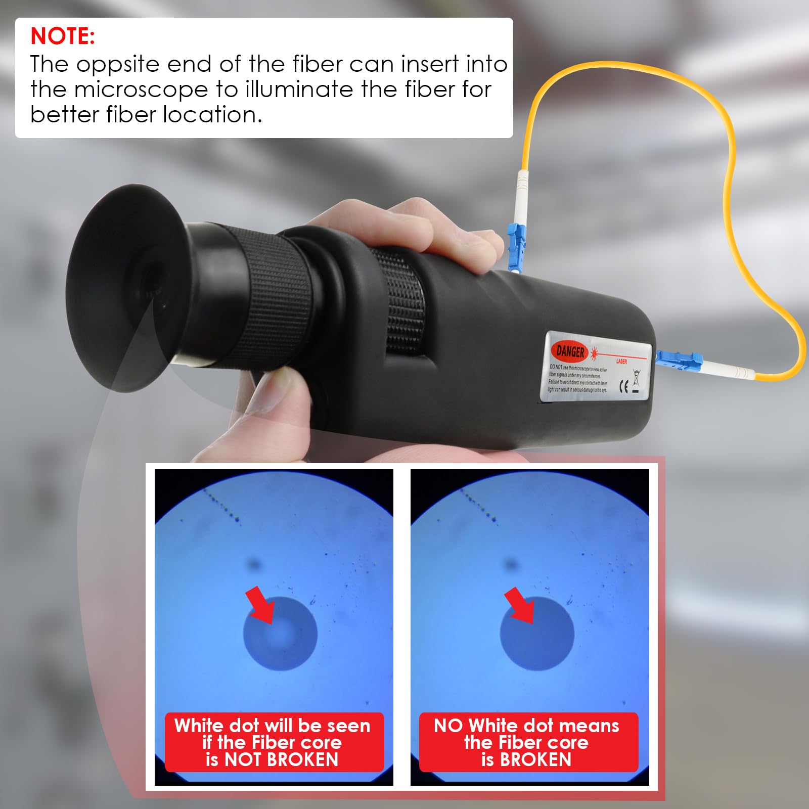 Snapklik.com : Optical Fiber Microscope Cable Inspection 400x ...
