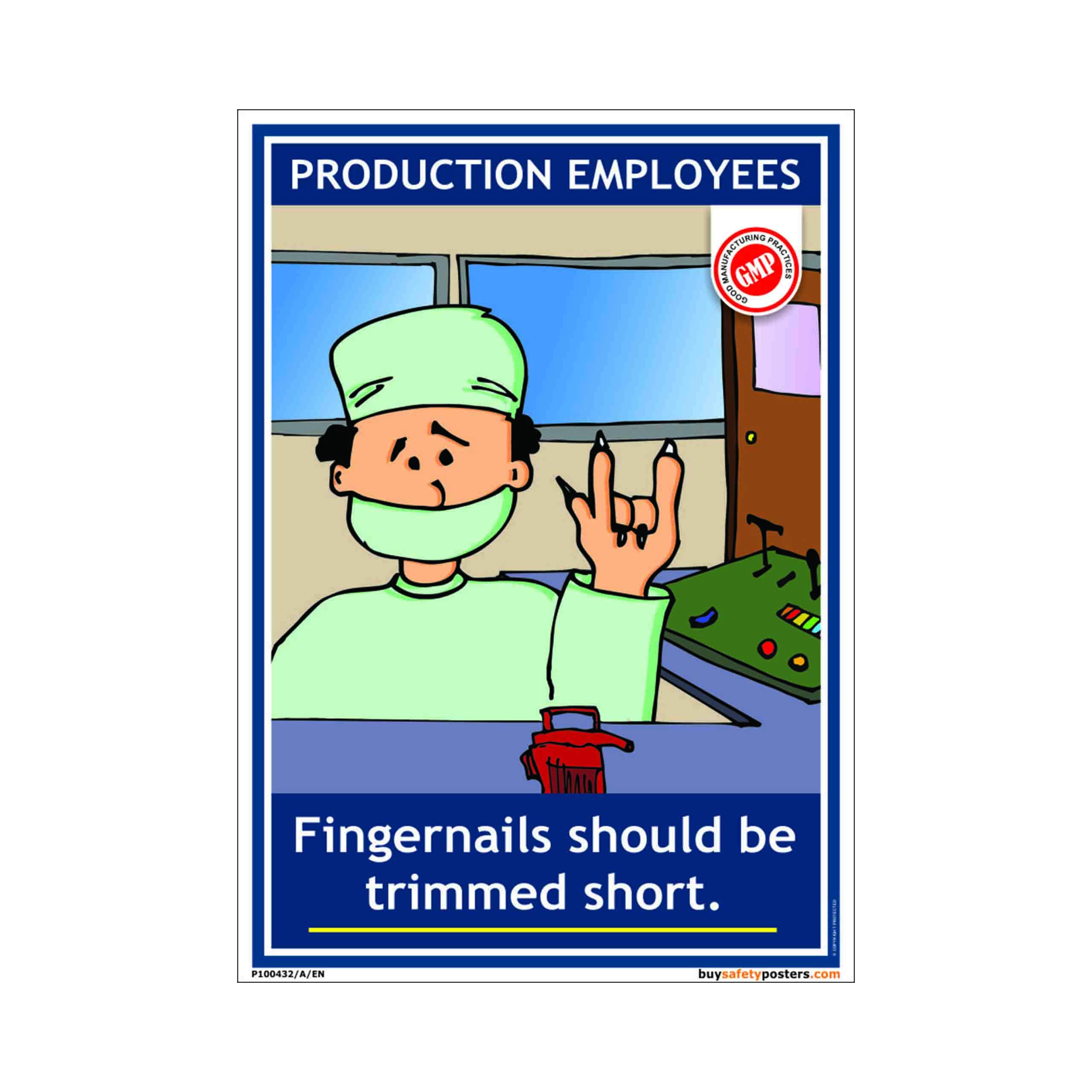 buysafetyposters.com - Trimmed Fingernails GMP Poster In English Sun ...