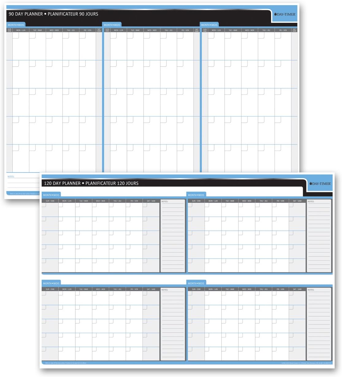 Day-timer Reversible Dry Erase Flexible Undated Planner, 90/120 Day ...