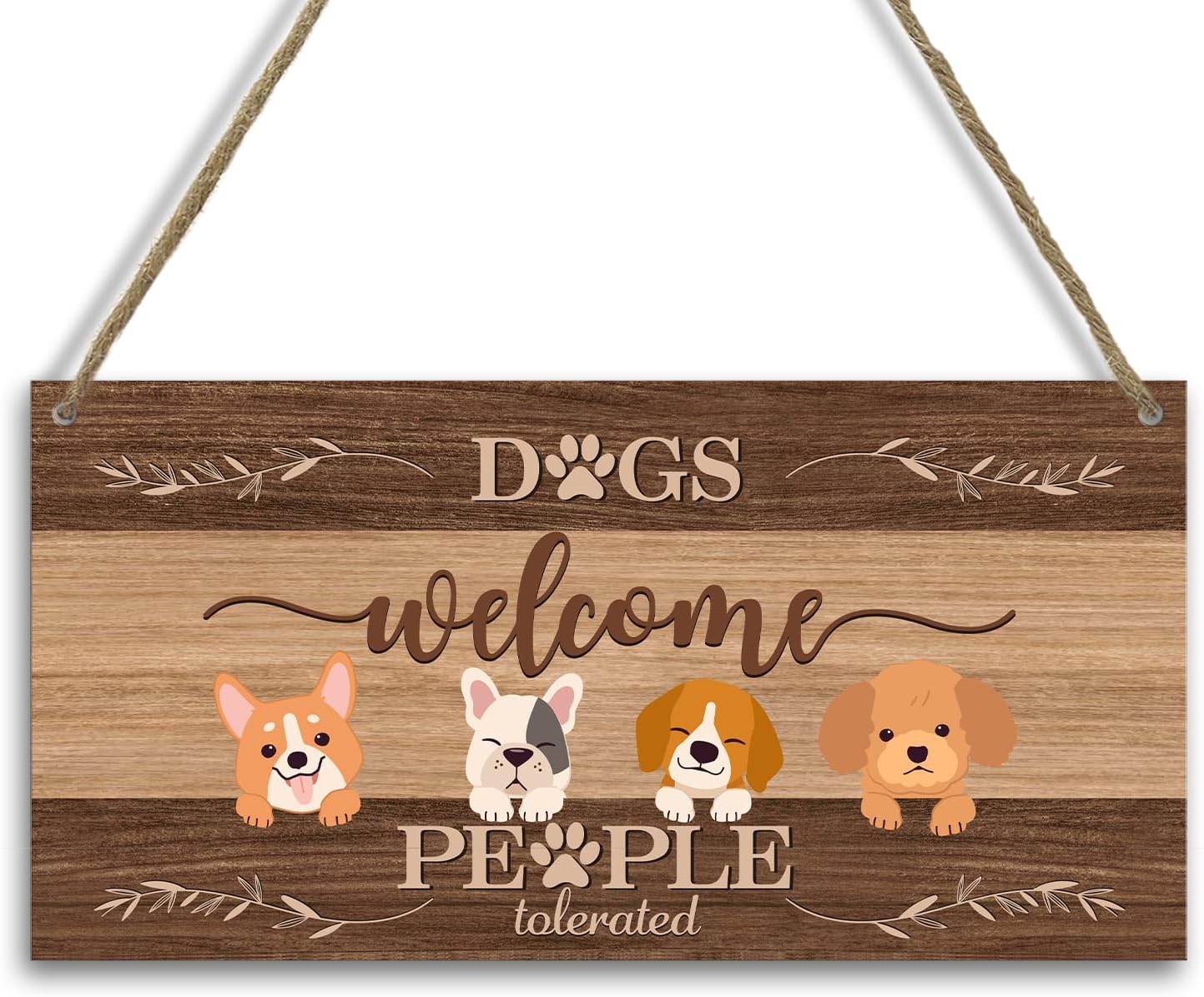 Amazon.com: Dogs Welcome People Tolerated, Dog Signs for Home Decor ...