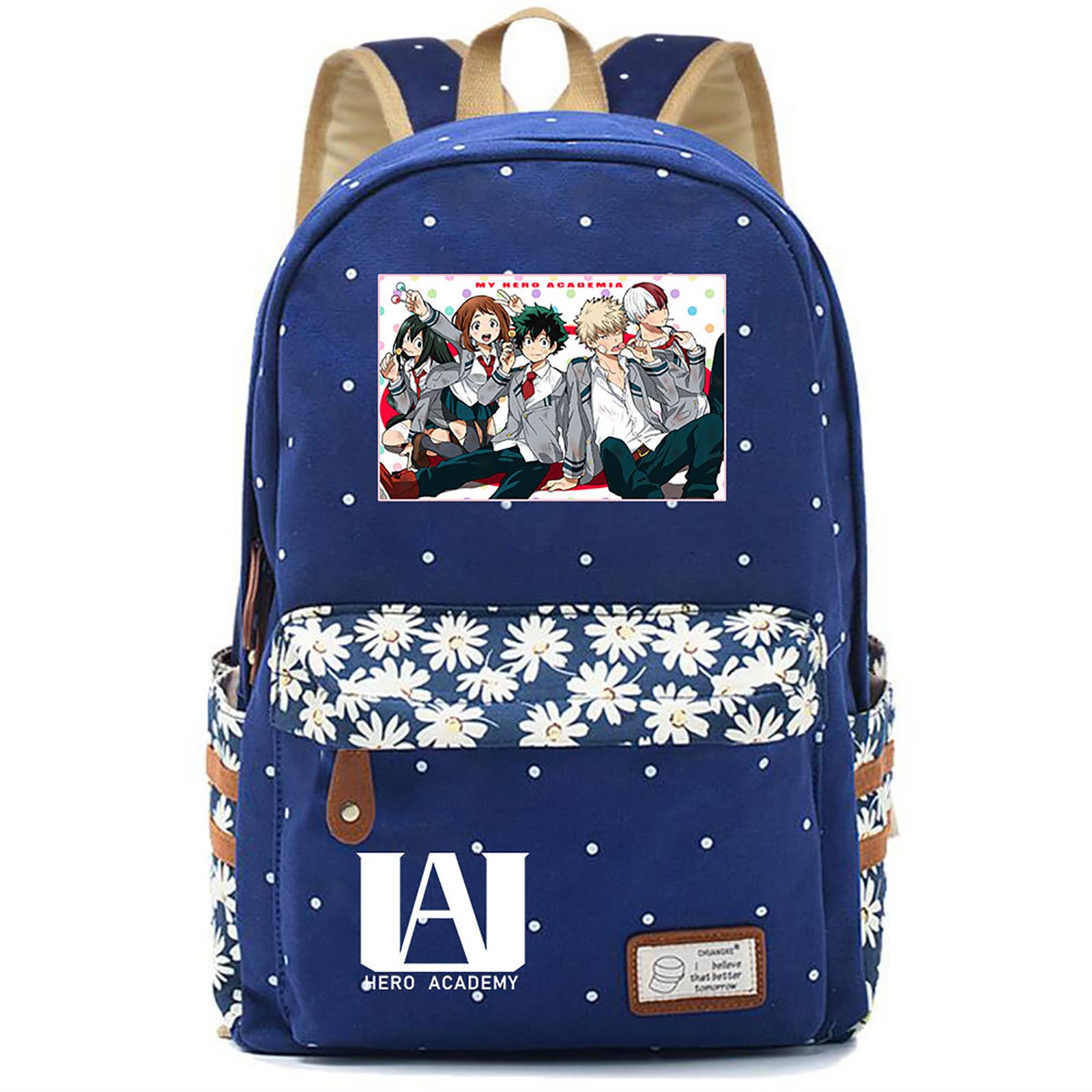 Buy Anime Deku Boku Hero Backpack Shredded Flowers Pattern Midoriya ...