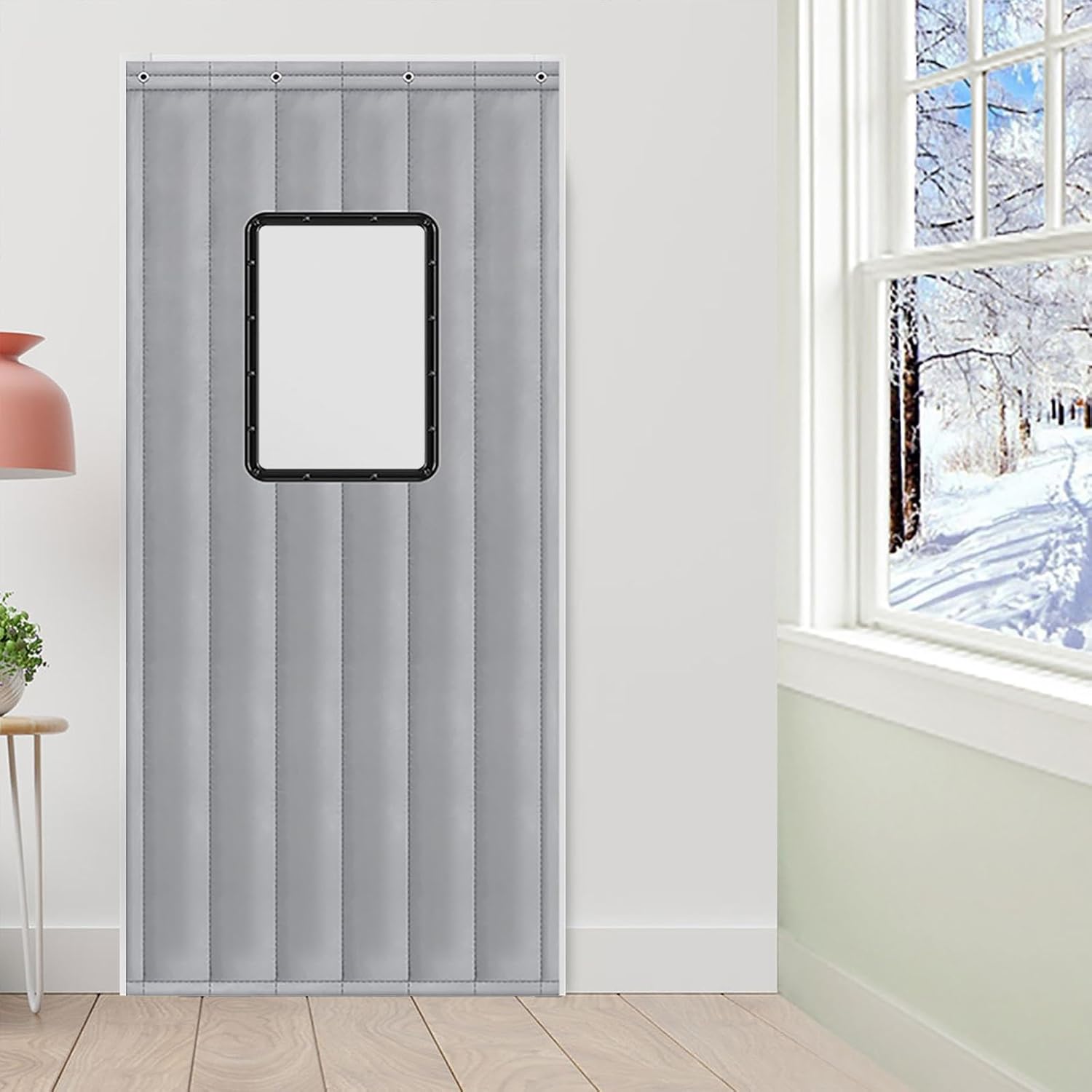 Insulated Screen Door Curtain Durable Oxford Winter Thermal Insulated ...