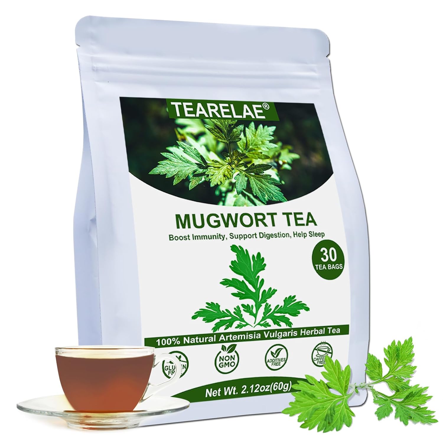Amazon.com : TEARELAE - Mugwort Tea - 2g x 30 Count - 100% Pure Natural ...