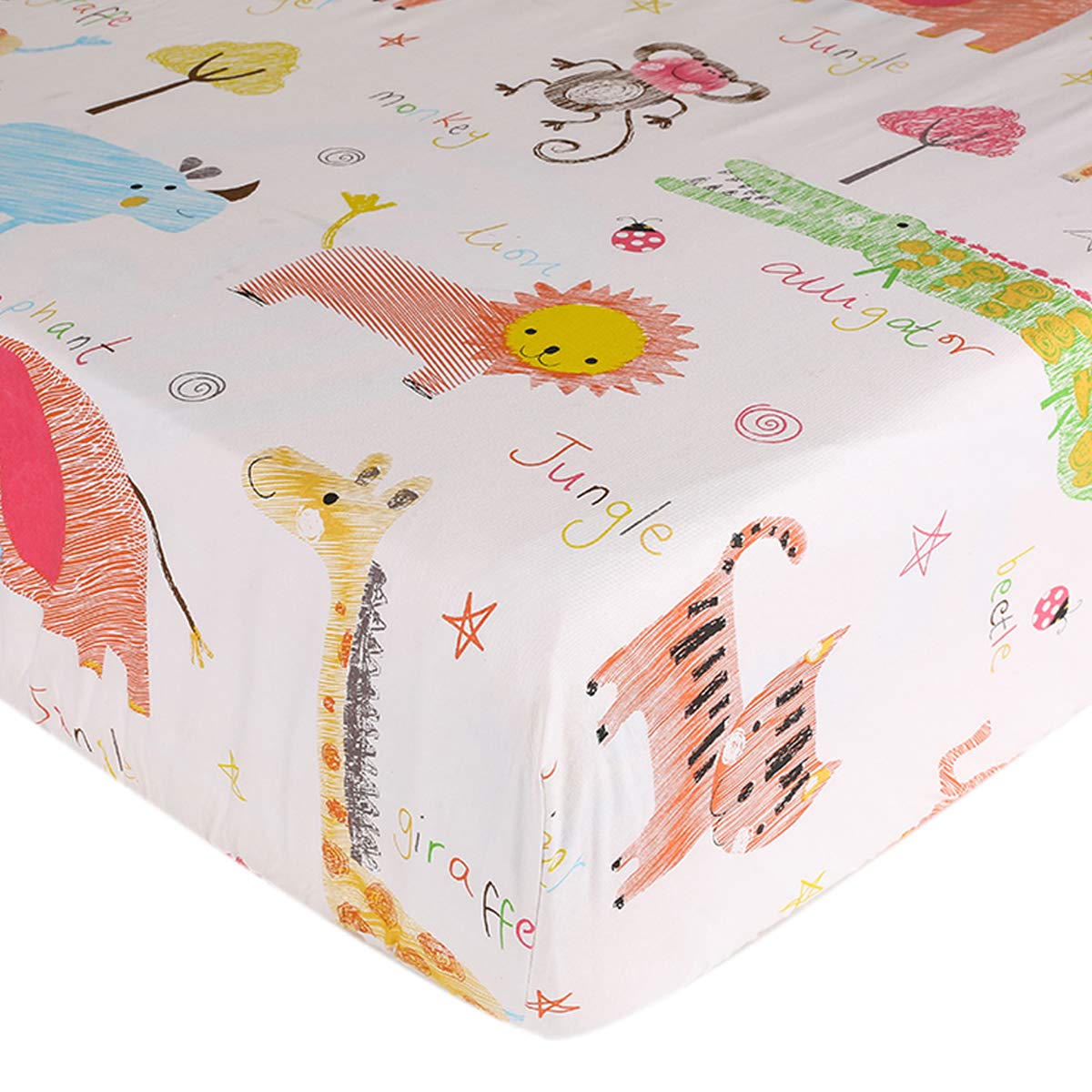 Amazon.com : Safari Crib Sheet - Soft Fitted Crib Sheet Baby Sheet for ...