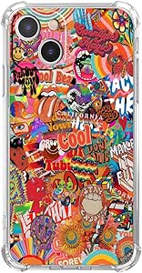 Amazon.com: Nsyosio Retro Hippie Groovy Case for iPhone 13,Aesthetic Trippy Elements Collage ...