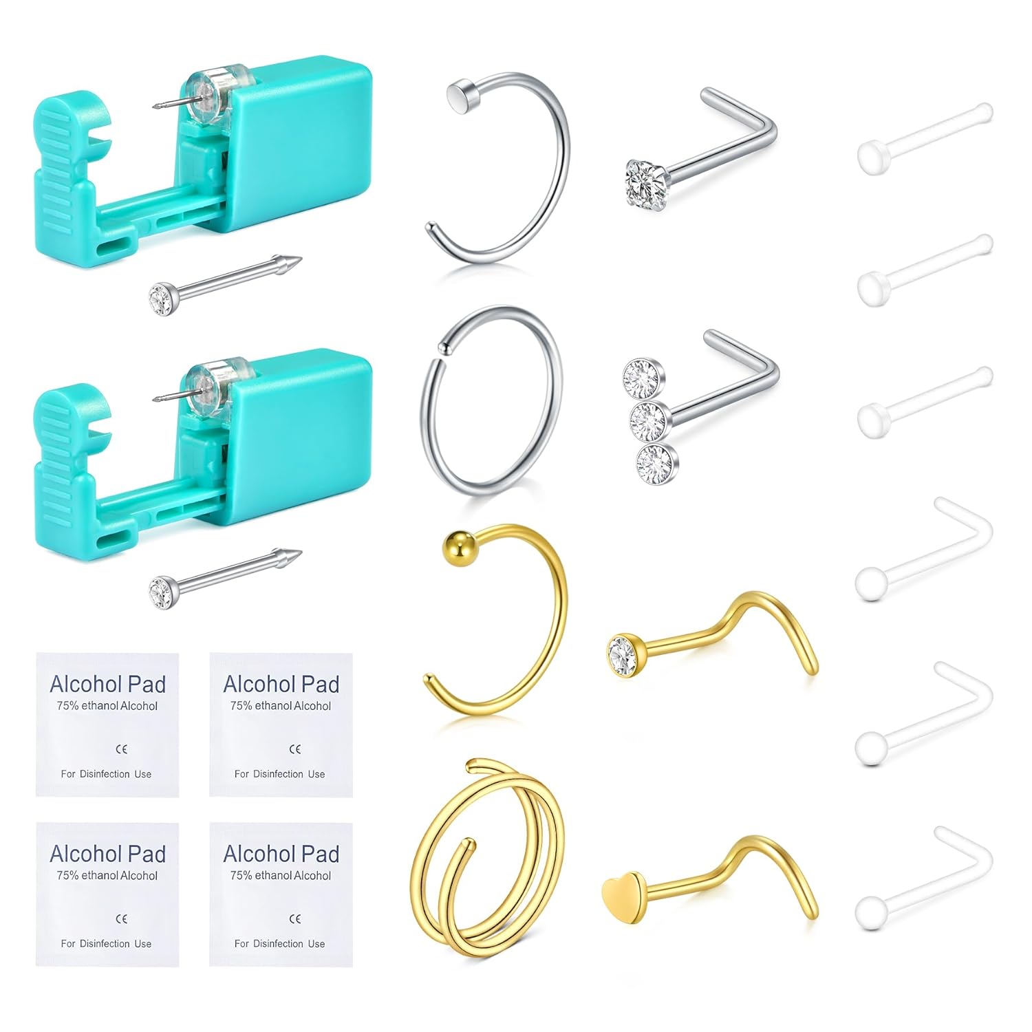 Amazon.com: QWALIT Nose Piercing Kit - Self Piercing Kit At Home With ...